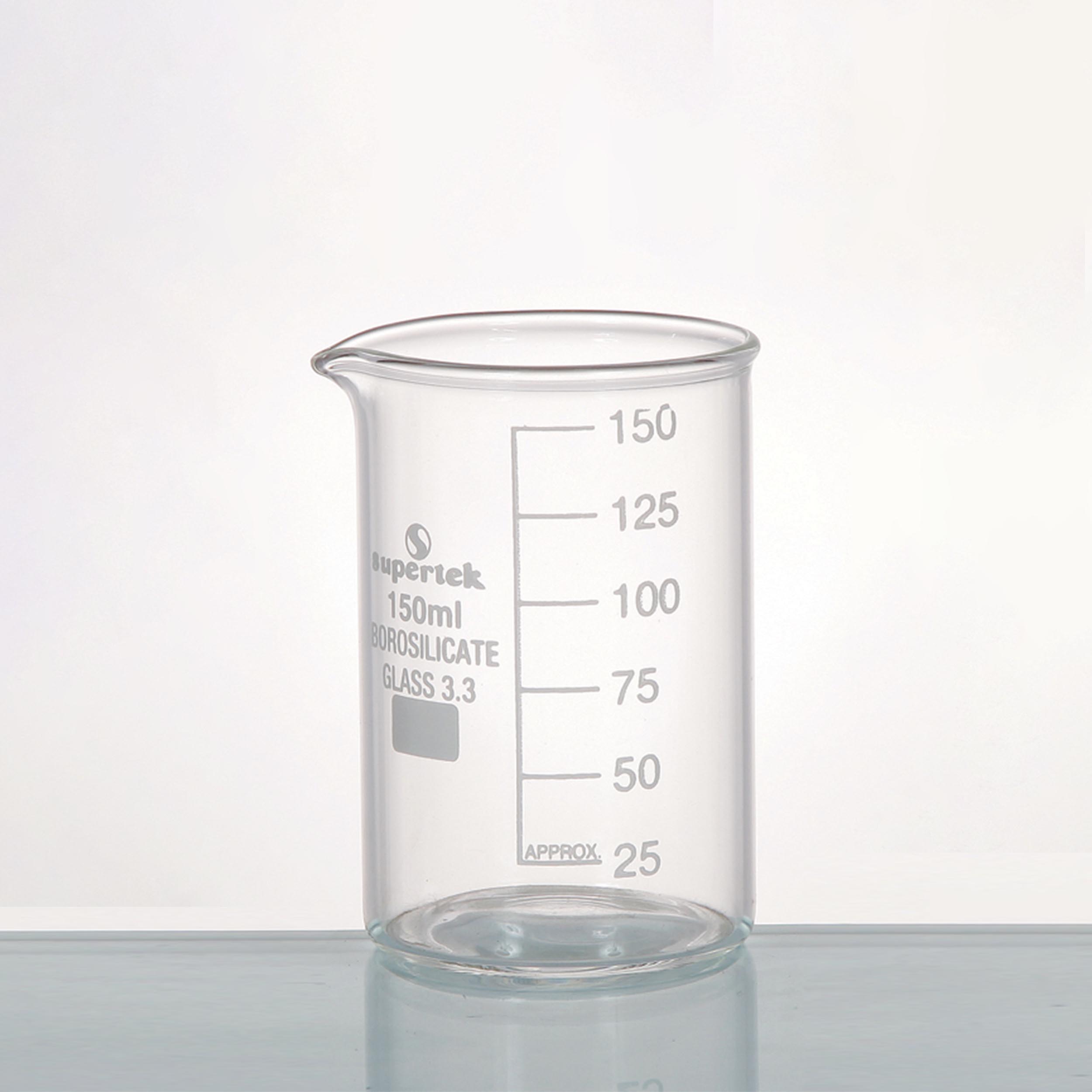 Beaker, Low Form with Grad. & Spout, Cap. 600 ml, Pk/6